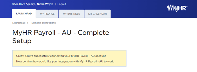 How to set up your MyHR Payroll AU + MyHR Integration